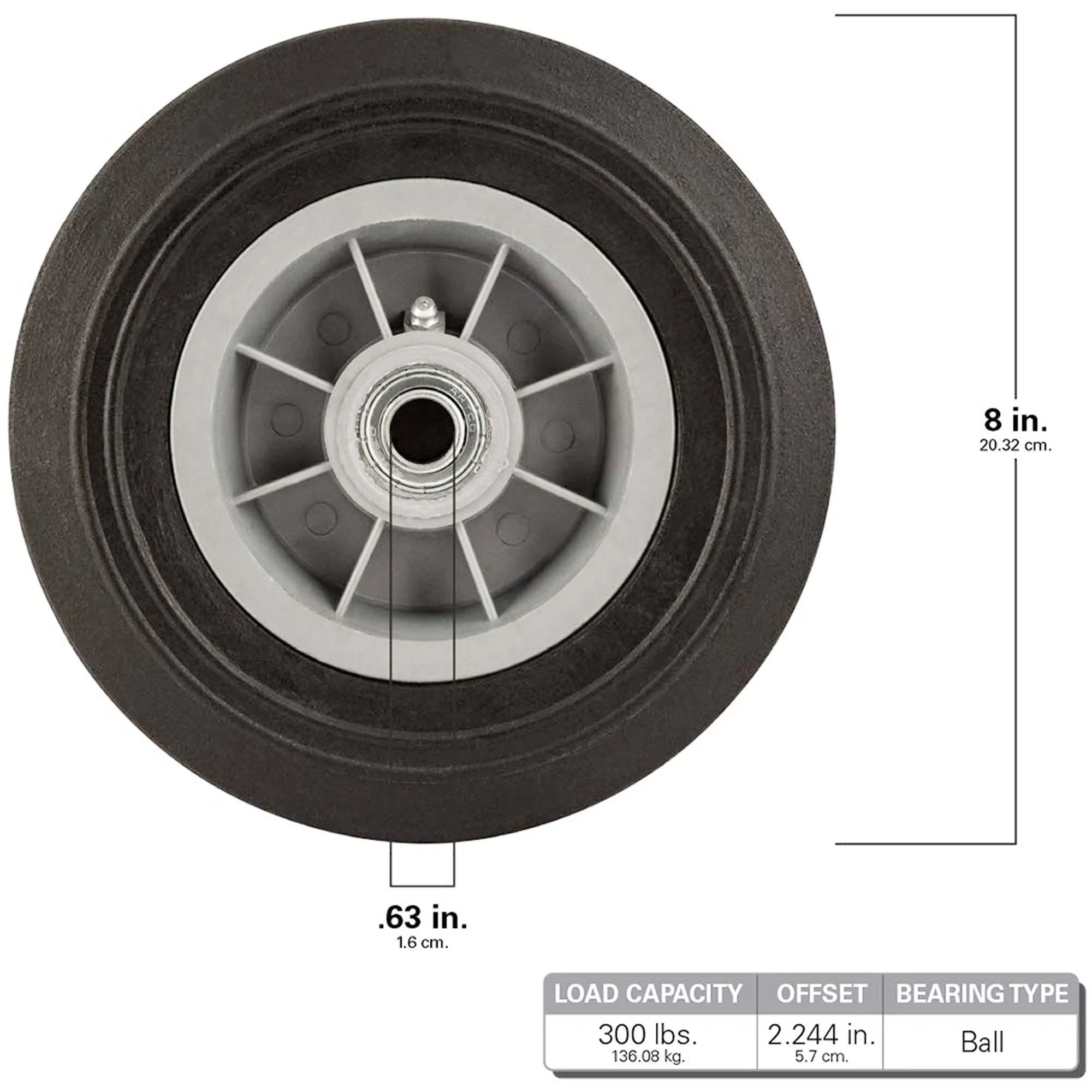 8"x2.2'' Solid Rubber Wheel 200mm Hantruck Solid Rubber Tyre 8 Inch ...