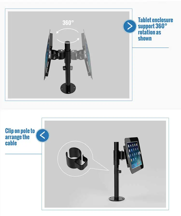 360 Rotation Height Adjustable Aluminum Ceiling Mount Ipad Tablet Stand ...