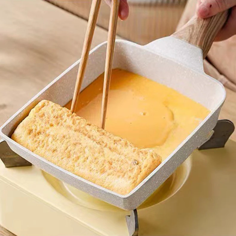 Hot Square Steak Medical Stone Breakfast Pan Egg Roll Frying Pan - Buy ...