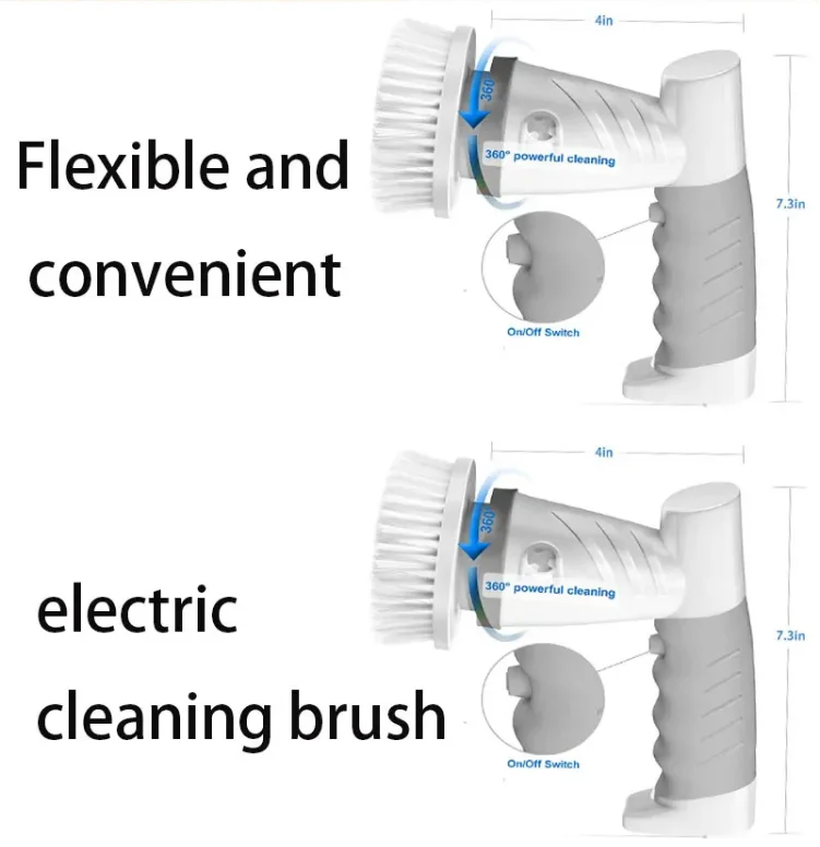 Electric Spin Cleaner Rechargeable Cordless Motorized Scrubber for ...