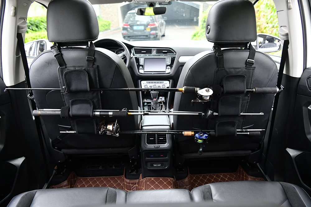 Fishing Vehicle Back Seat Pole Rod Carrier - Hold 3 Poles