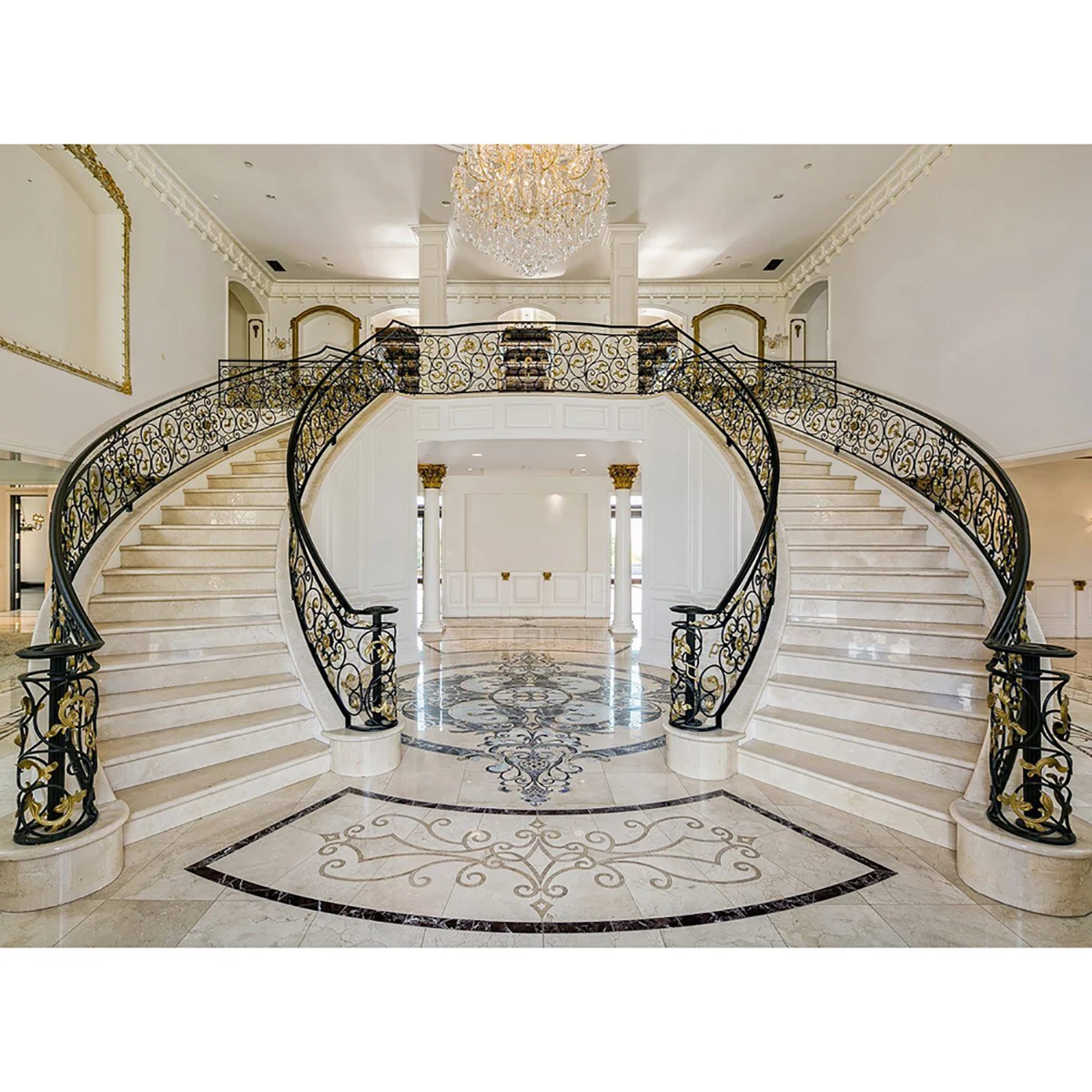 Italian Style Indoor Stair Balusters - Wrought Iron Railing