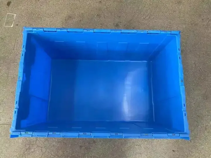 Heavy Duty HDPE Plastic Storage Container Tote Box Crates with Hinged ...