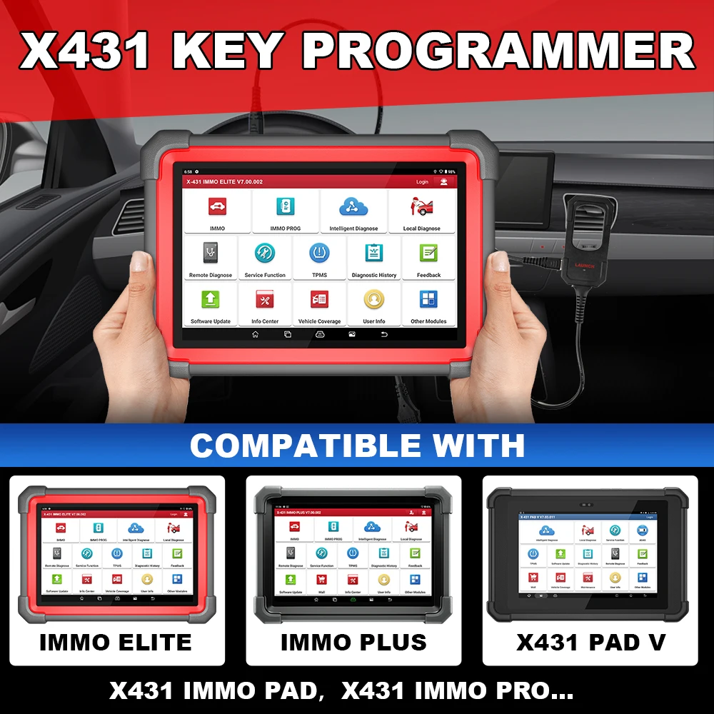 LAUNCH Original X431 Key Programmer Remote Maker With 4 Universal ...