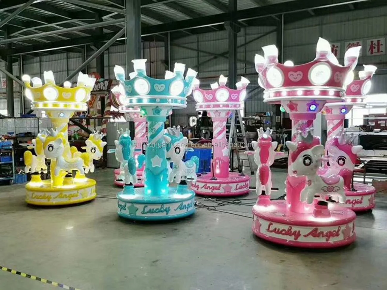 Outdoor Electric Equipments Coin Operated Mini Kid Carousel Ride Three ...