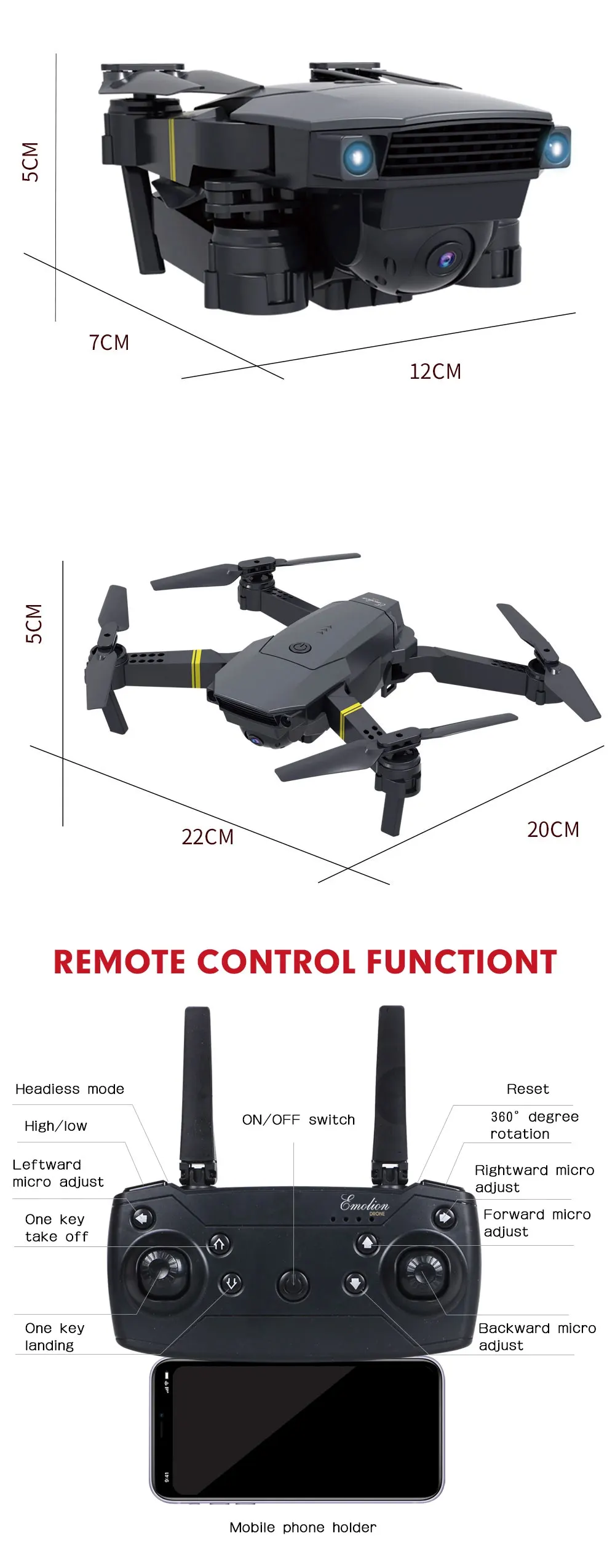 Jy019 Drone Ufo Manual Flight Four-axis Drone 720p Hd Dron Rc ...
