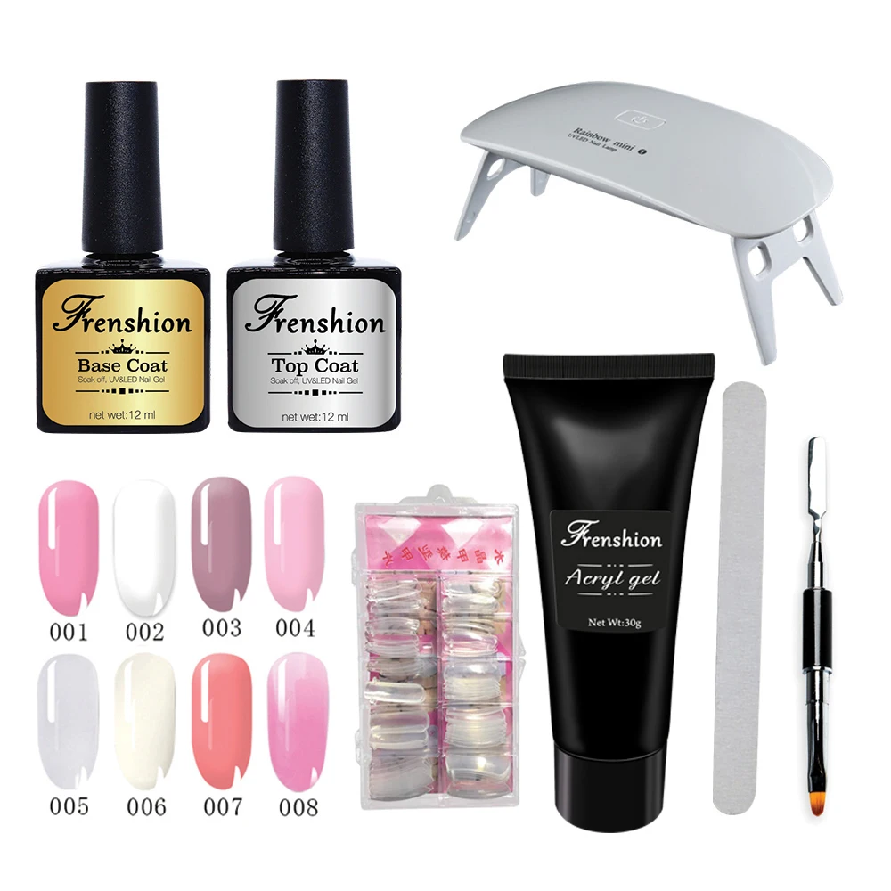 Cheap Poly Acryl Gel Set With Uv Led Lamp Nail Extension Nail Brushes ...