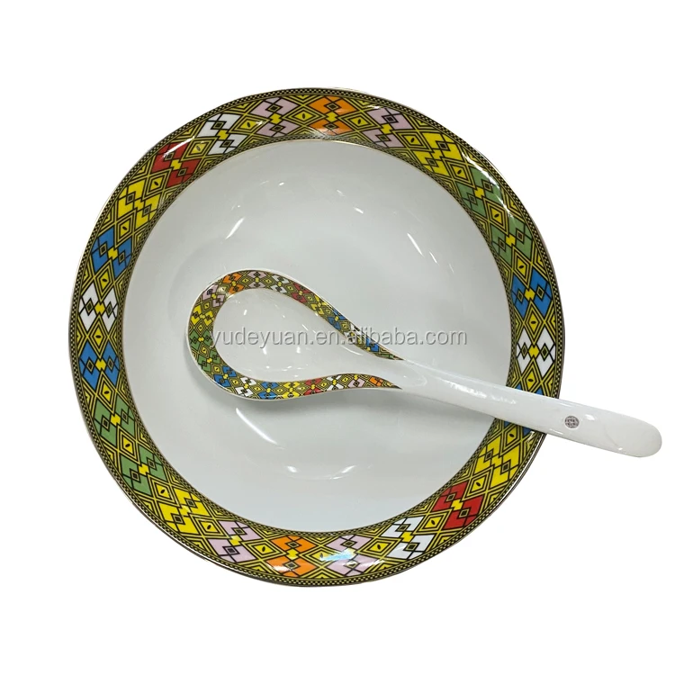 YDY Porcelain Classic Ethiopian Art Design Bowl Set