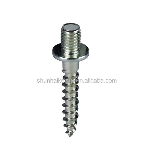 Double Two Sides Thread Screw for Wood Furniture - Zinc Plated Steel