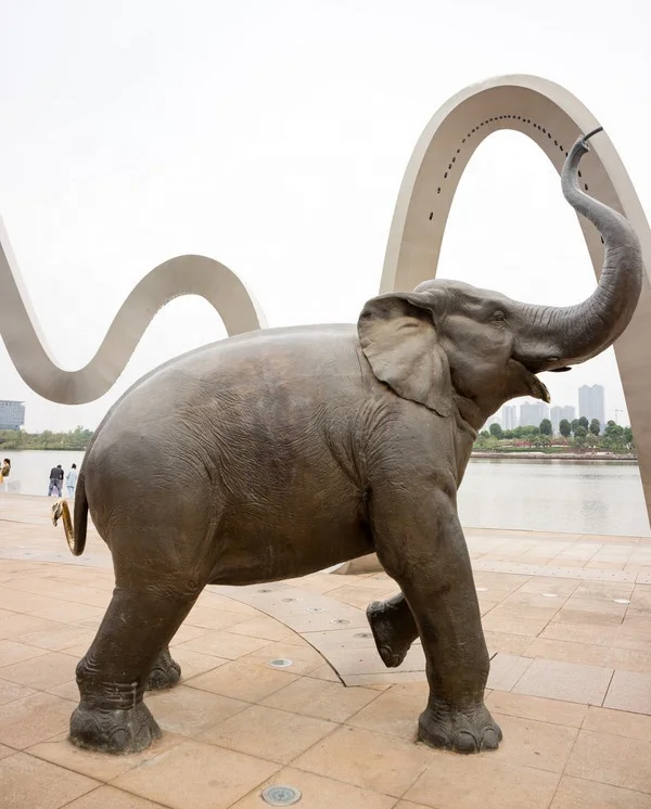 Life Size Resin Elephant Fiberglass Statue Sculpture Customize Outdoor ...