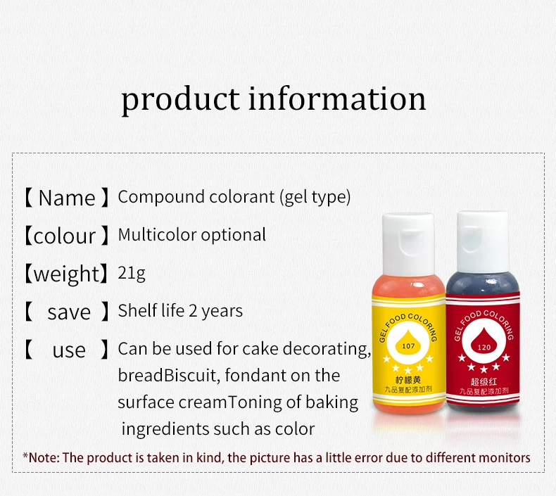 21g 12 Color Cake Food Coloring Set,Edible Gel Food Coloring For Cake ...