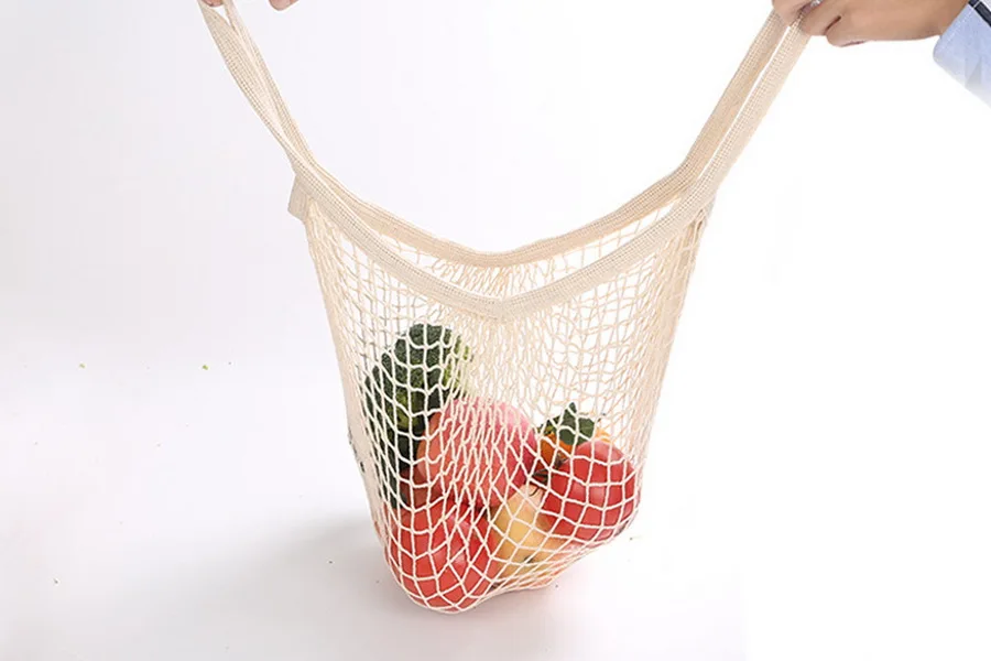 Eco Friendly Food Grade Reusable Grocery Net Bags Cotton Shopping Mesh ...