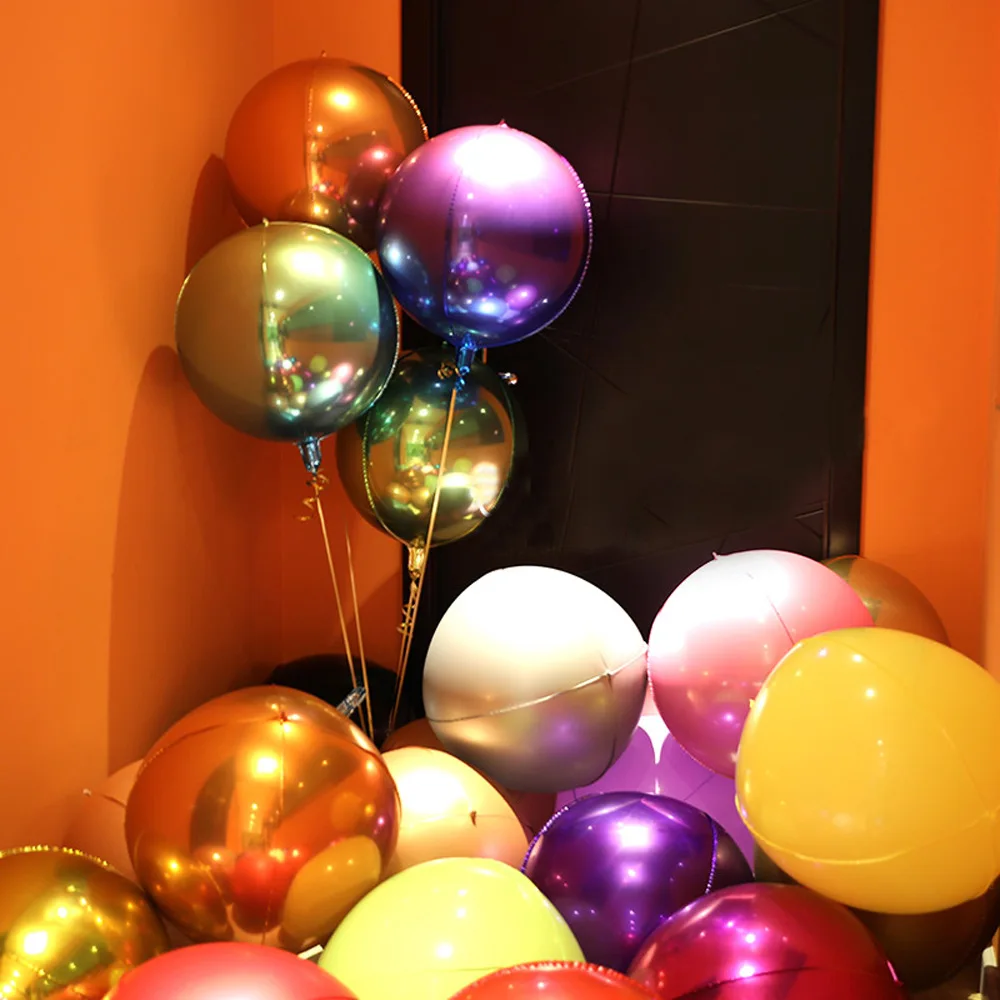 22 Inch 4d Aluminum Foil Balloon Stereo Rainbow Gradient Color Metal