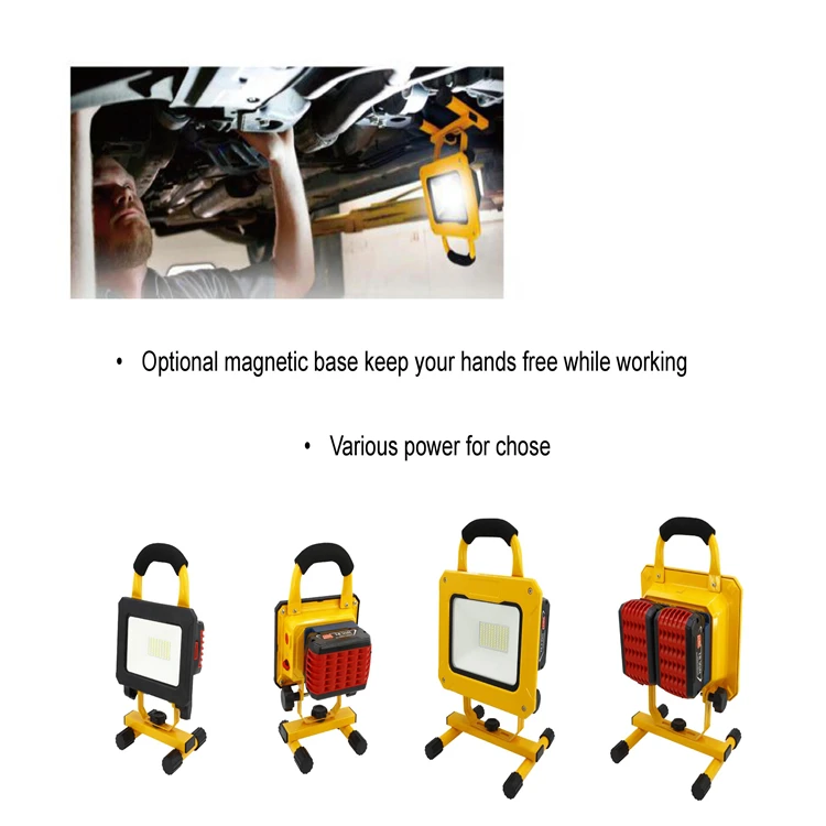 20-50w Work Zone Rechargeable Led Worklight Compatible With Bosch ...