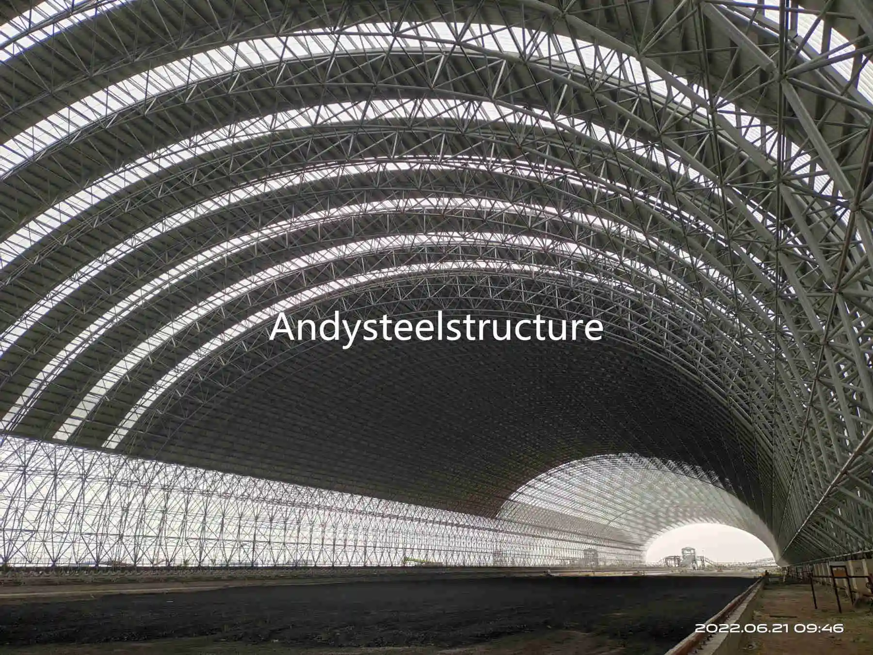 Prefabricated Metal Arch Building Space Frame Bolt Ball Nodes Coal Shed ...