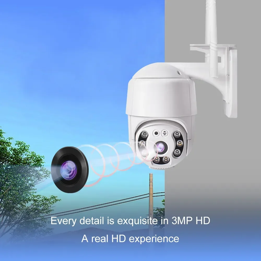 8MP 4K PTZ Camera - Outdoor Wi-Fi Surveillance Security