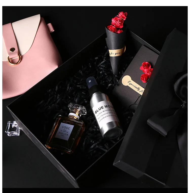 Birthday Gift Box In Stock Black Gift Box Set High-end Business Bow ...