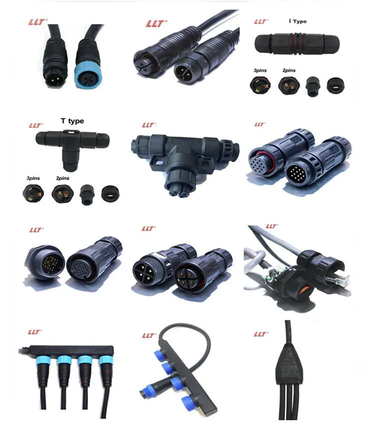 IP68 Waterproof Male Female Socket 18 Pin M22 Connectors for LED ...