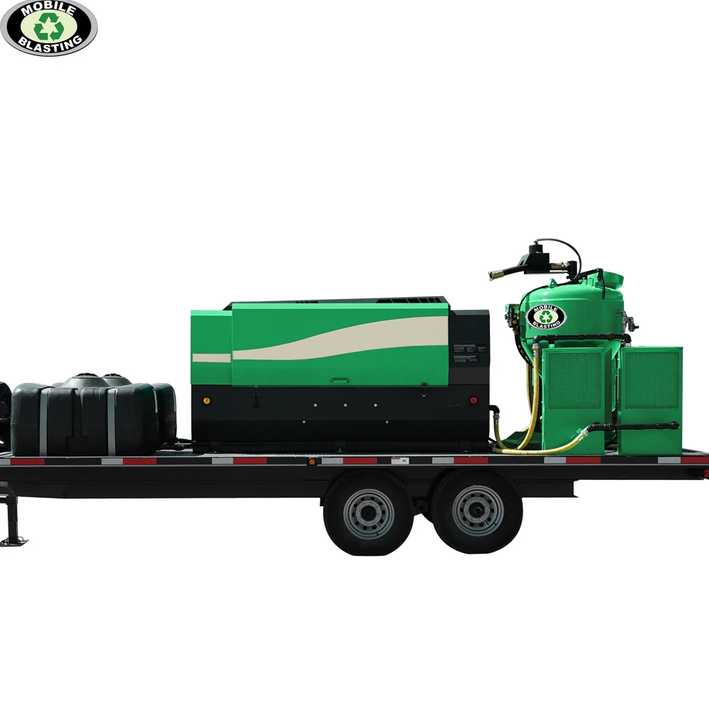 Mobile Wet Sand Dustless Blasting with Trailer Equipment