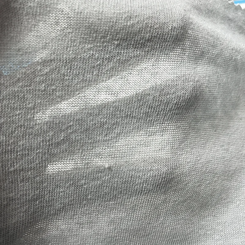 170gsm 55% Linen 45% Polyester T-shirt Garment Fabric Single Plain ...