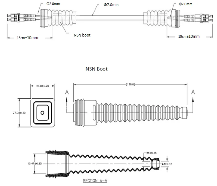 Nsn Fiber Optic Connector Dlc-dlc Lszh 7.0mm Nsn Boot Patch Cord Nsn ...