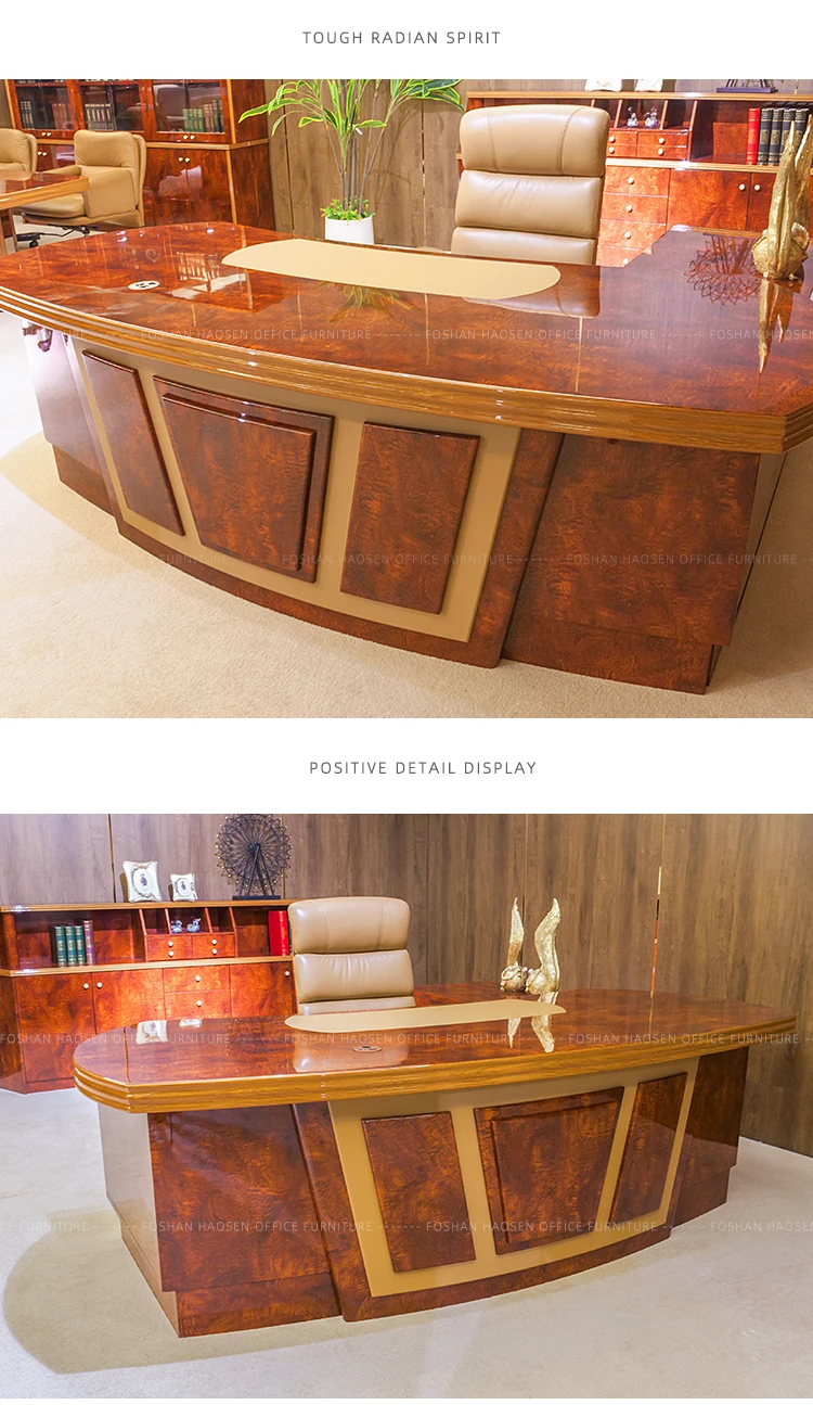 Modern Mdf High Gloss L Shaped Boss Ceo Manager Desk Executive Wooden ...