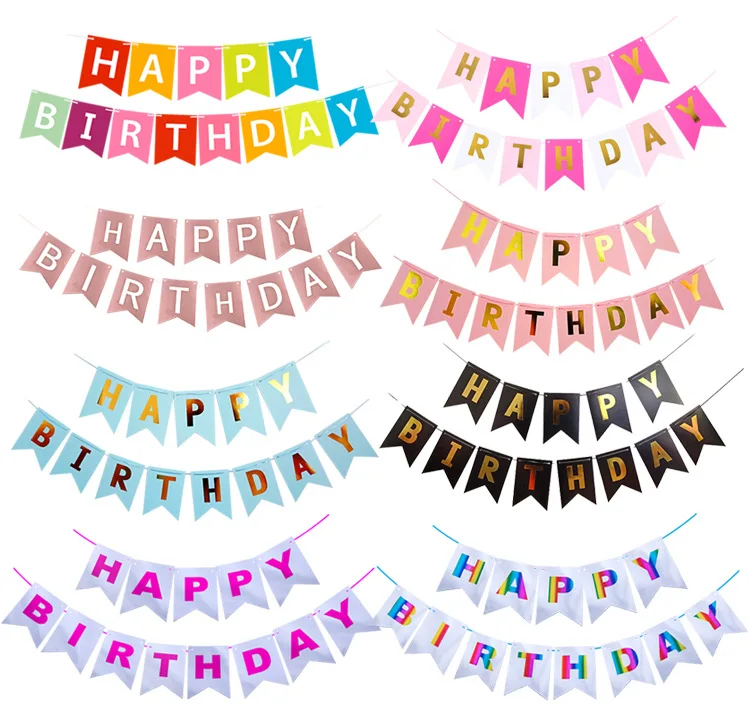 Happy Birthday Letter Banner Paper Bunting Garland Baby Shower Kids ...