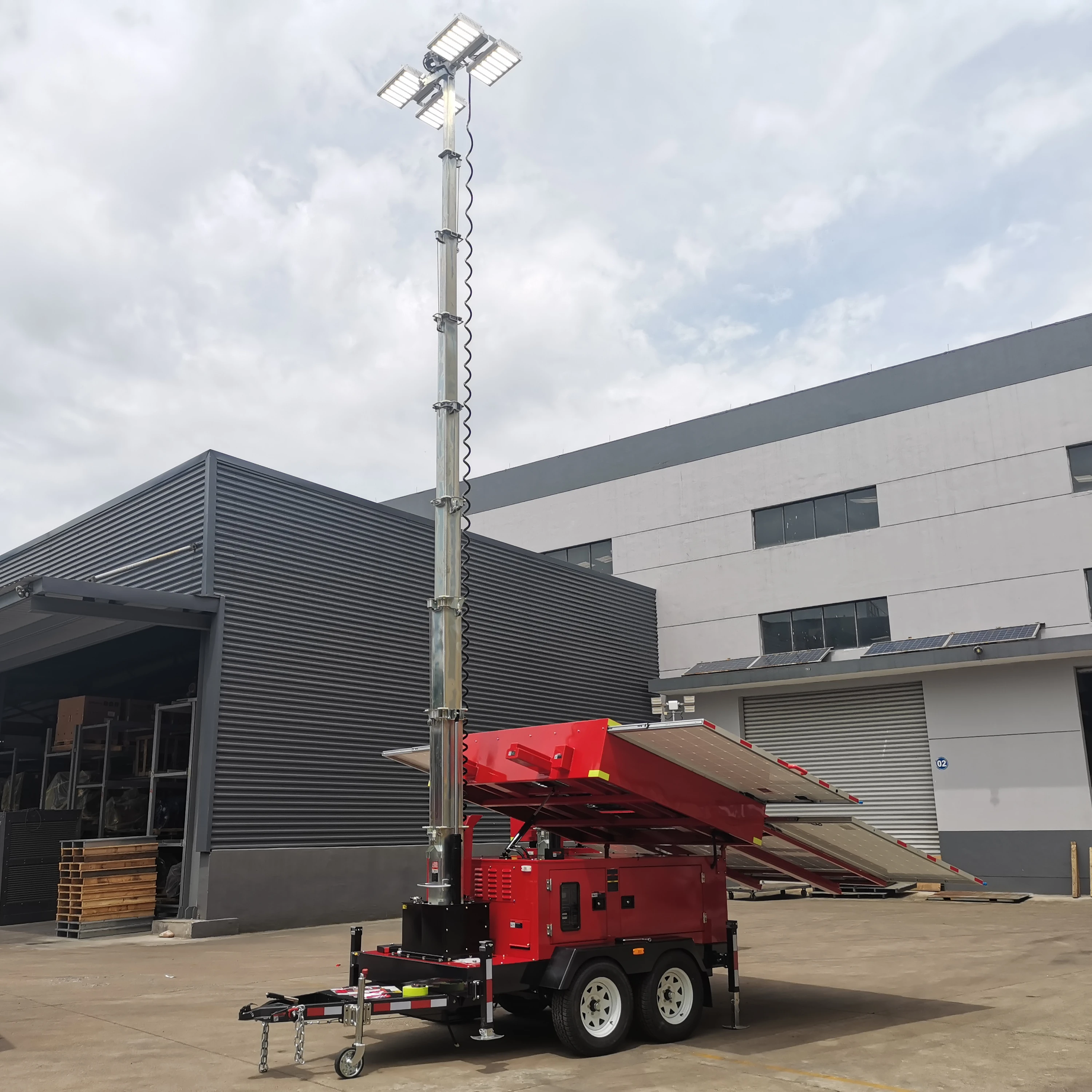 Movable Towable Emergency Light Telescopic Mast Sustainable Solar ...