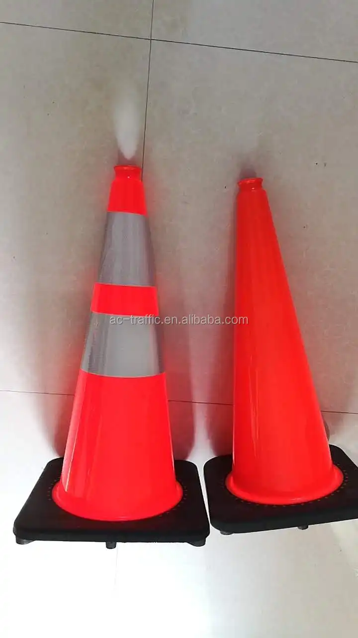 75 CM Flexible PVC Cone with Black Base - Anchang Traffic