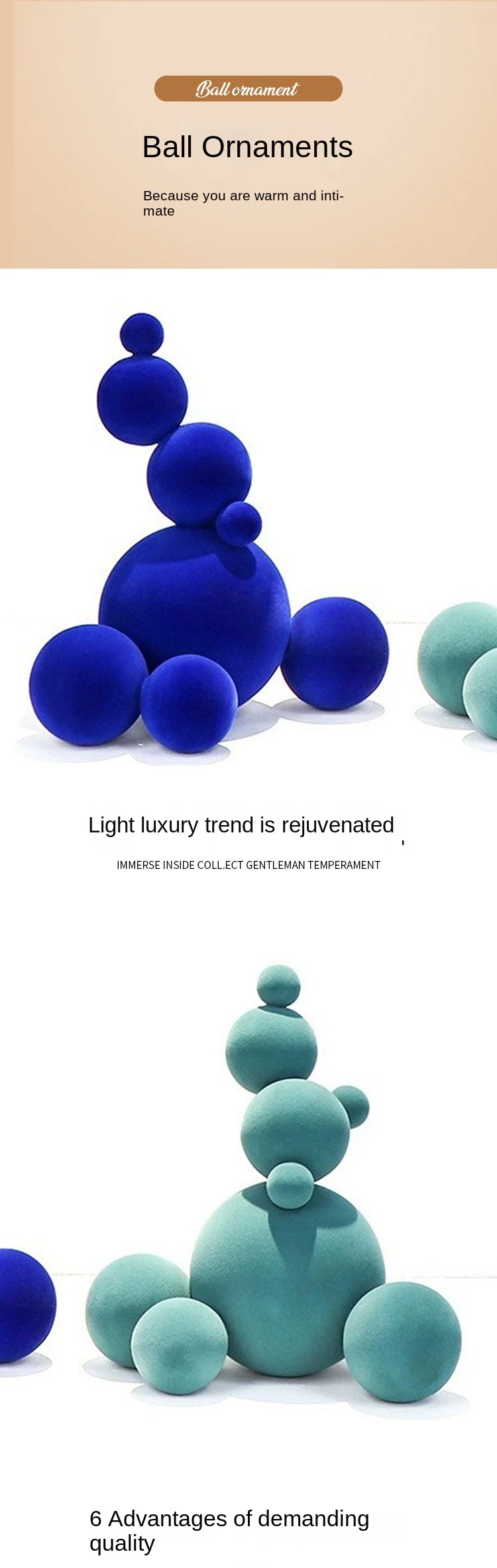 Orlov Nordic Modern Simple Ball Stacking Abstract Flocking Snowman ...