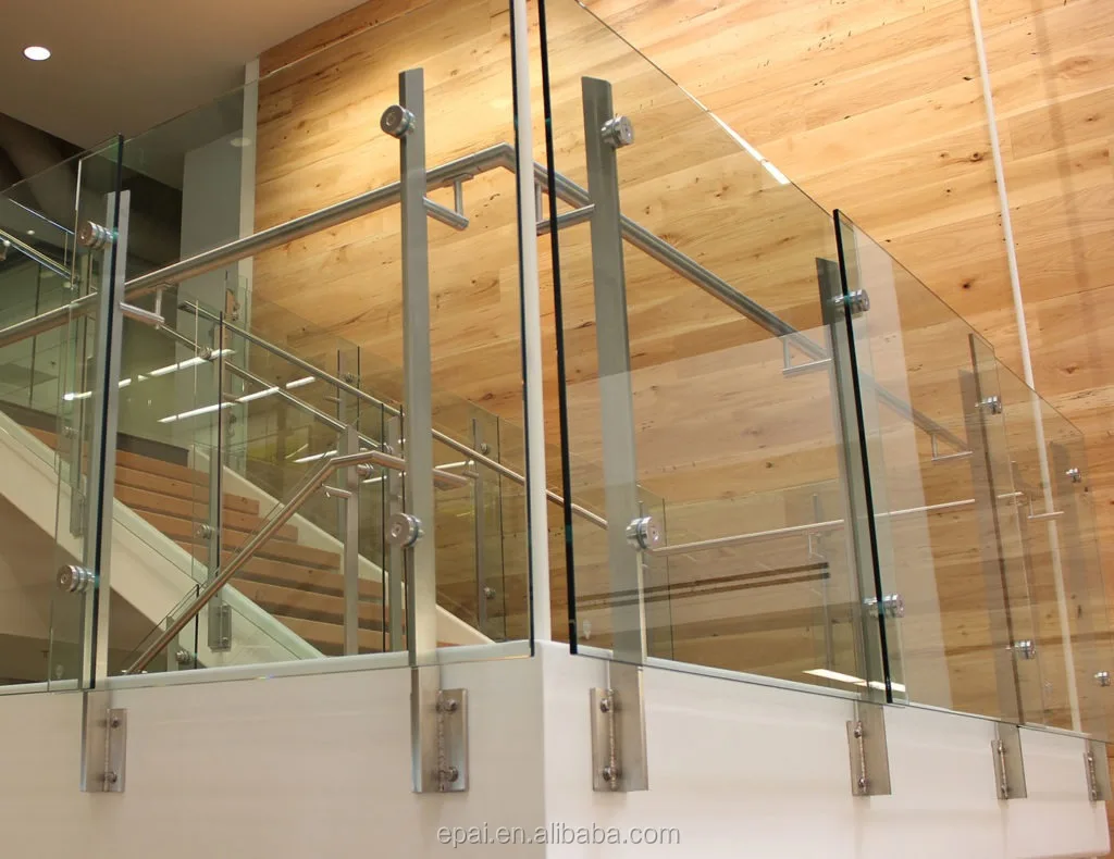 Hardware Side Mounted Interior Glass Railing With Tempered Glass ...