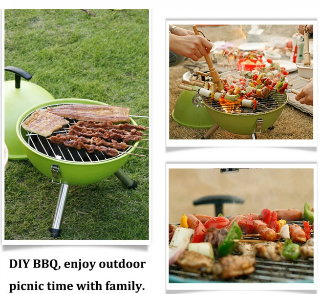 Portable Ball Shape Kettle Charcoal Bbq Grill For Outdoor Camping Round ...