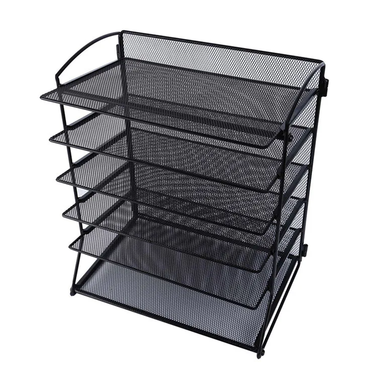 Rak File Majalah Meja Kantor, Kertas A4, Jaring Dokumen Logam, Baki ...