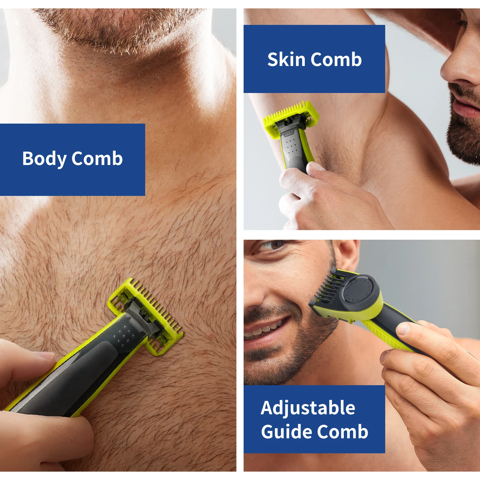 Yinke Adjustable Guide Comb Guards With Case For Philips Oneblade One ...