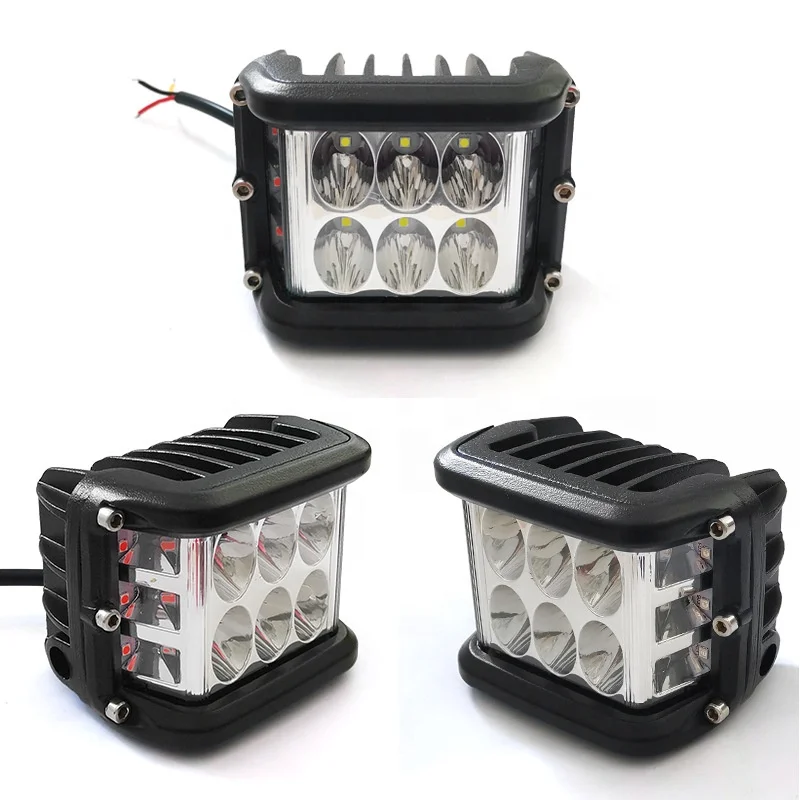 45w 10-30v Led Three Sided Illuminated Work Light Strobe Lamp Universal ...