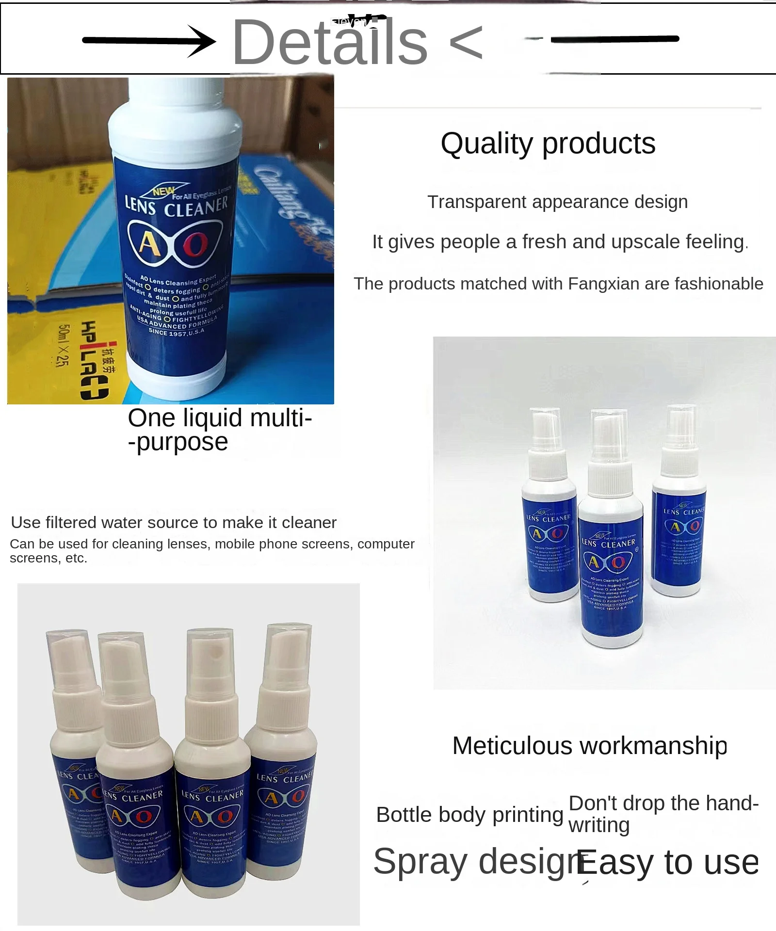 Wholesale Glasses Lens Cleaner 50ml / 60ml Customized logo Glasses Lens ...