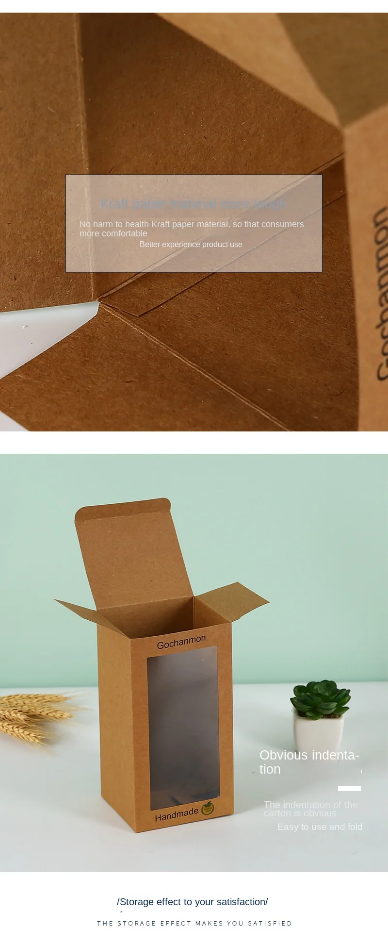 Kraft Paper Folding Tray Box with Window for Cosmetics Customized ...