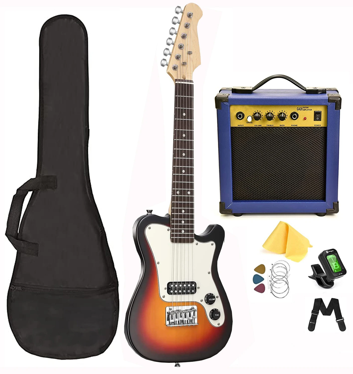 30 Inch Electric Guitar Beginner Kit For Teen Tl Style With Digital Tuner,Capo,Strap,Strings ...