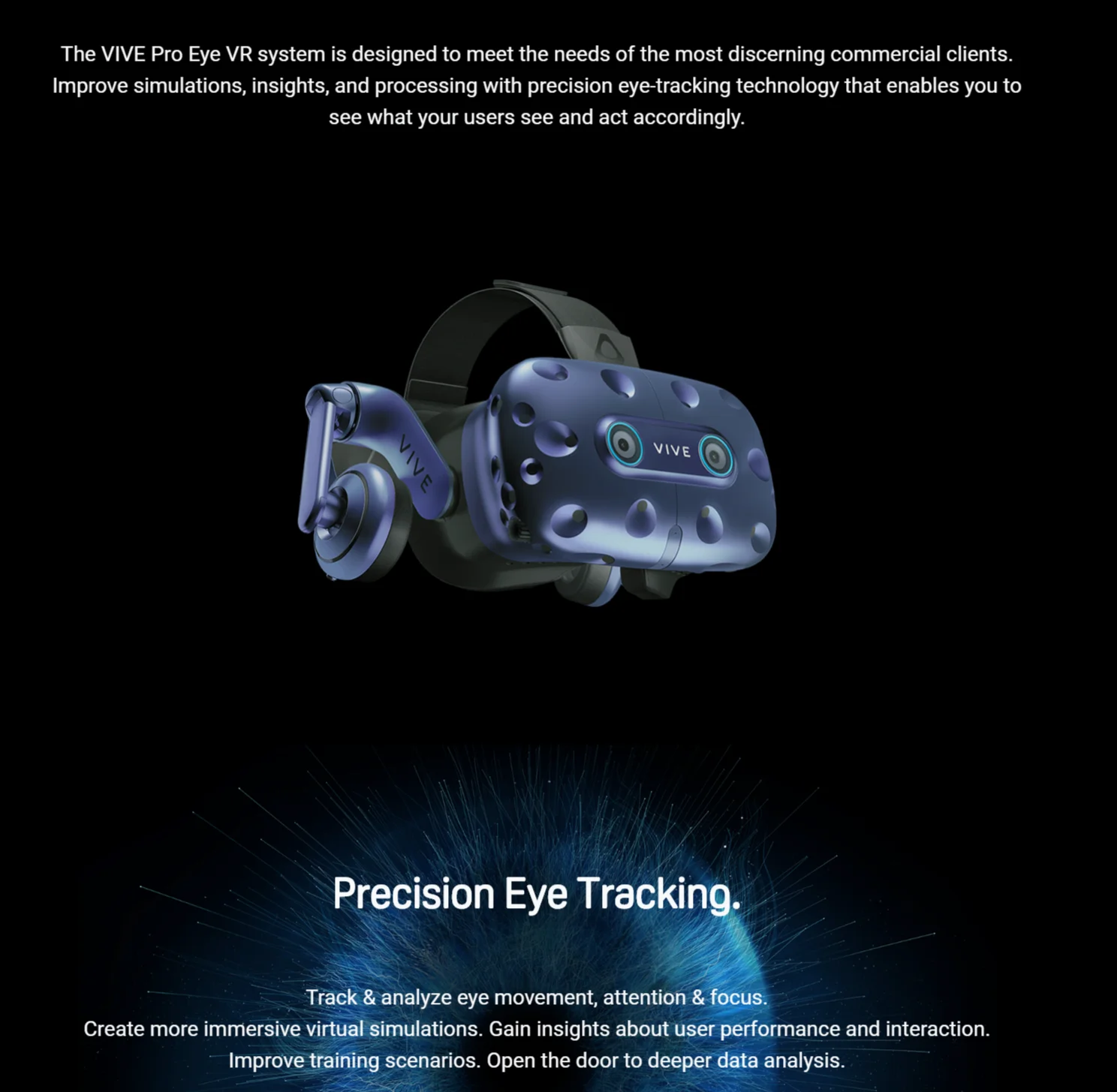 VIVE Pro Eye หูฟังรุ่นมืออาชีพ,หูฟังเวอร์ชันการติดตามตา VR อัจฉริยะ ...