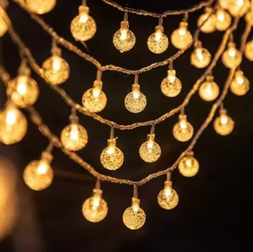Bubble Ball Water Drop LED Solar Light String Outdoor Landscaped Garden ...