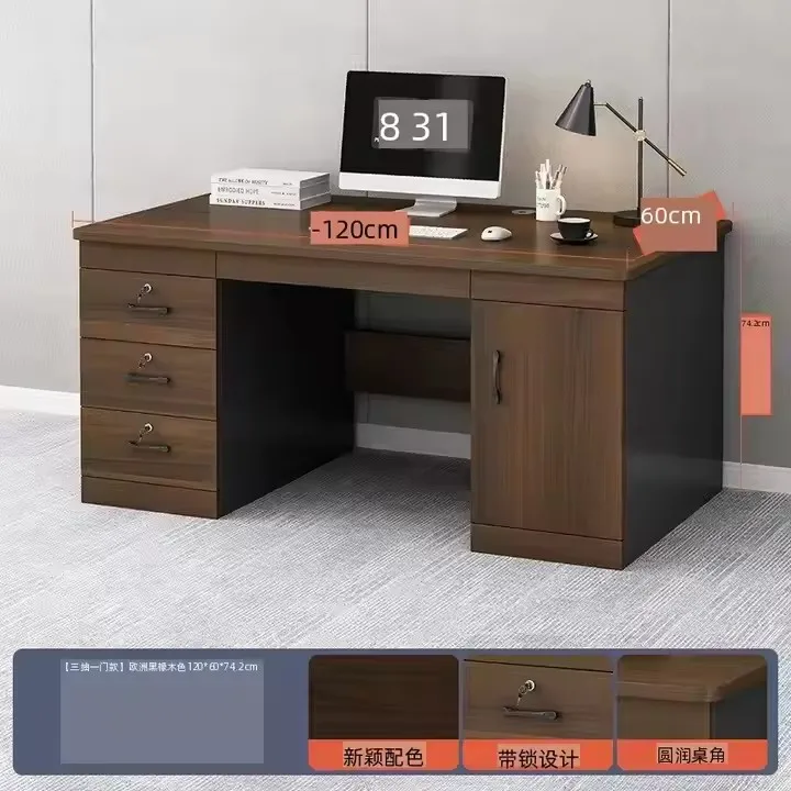 Office Furniture Solid Wood Office Desk Chair Set Simple Wooden Staff ...