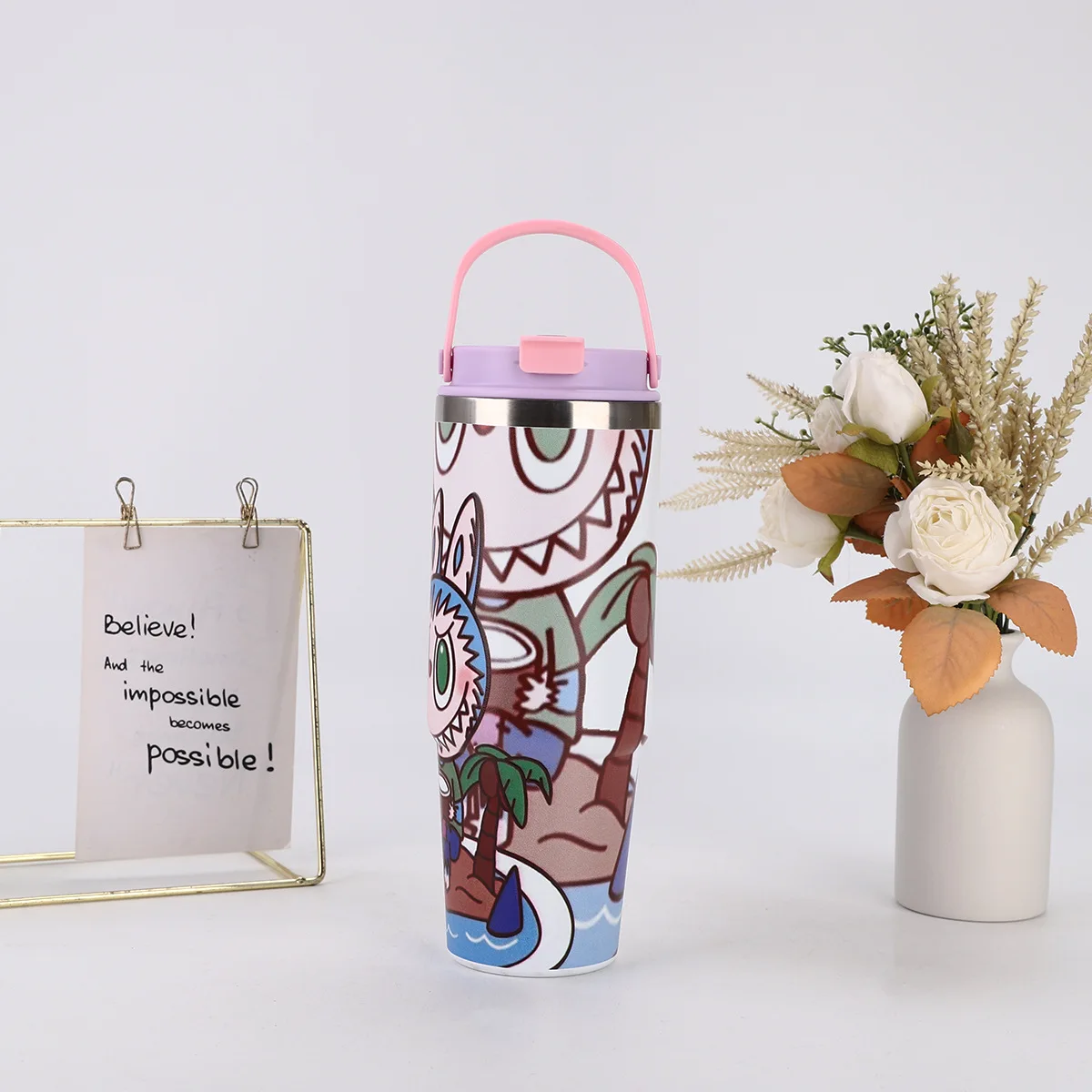 Newest Custom Cartoon Cute Labu Labu Character 30 Oz Travel Coffee Mug ...