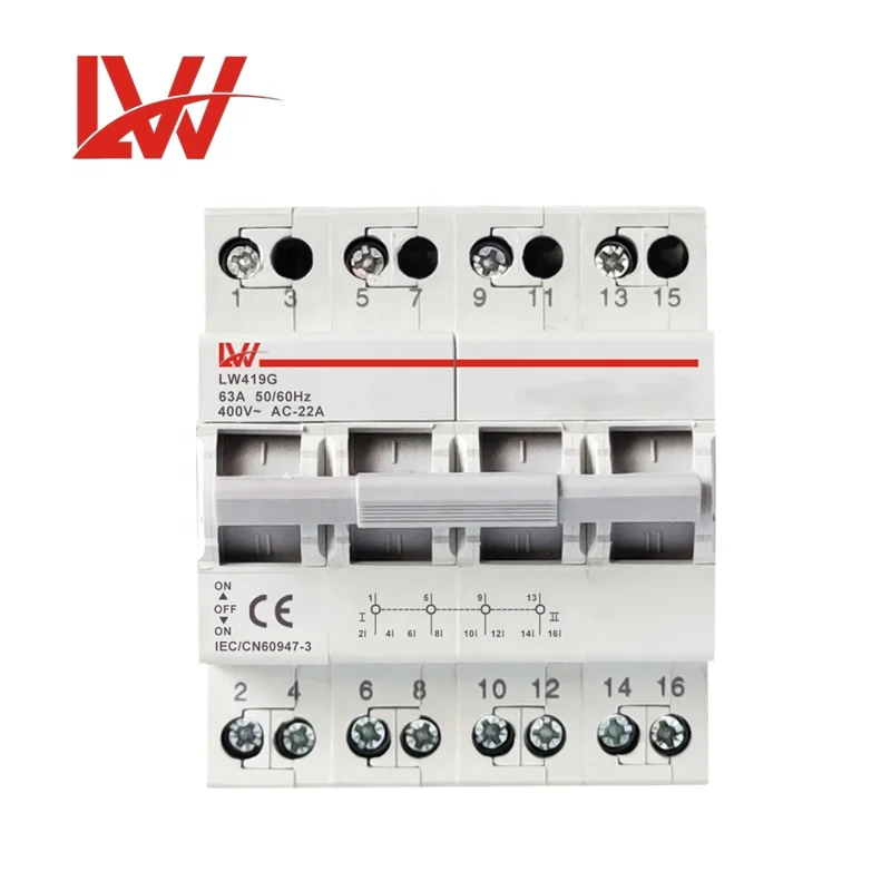 Din Rail Mounted Modular Changeover Switch 4P 63A 40A