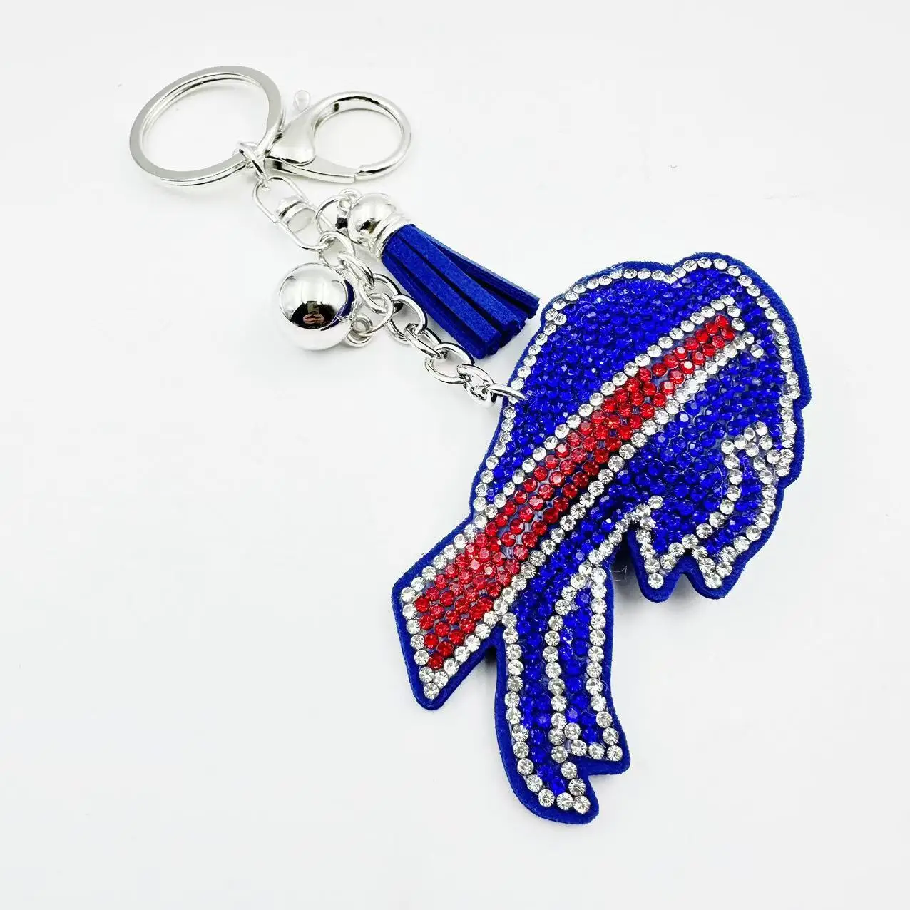 Buffalo Bills Rhinestone Keychain Fashion Bag Decoration Korean Velvet ...