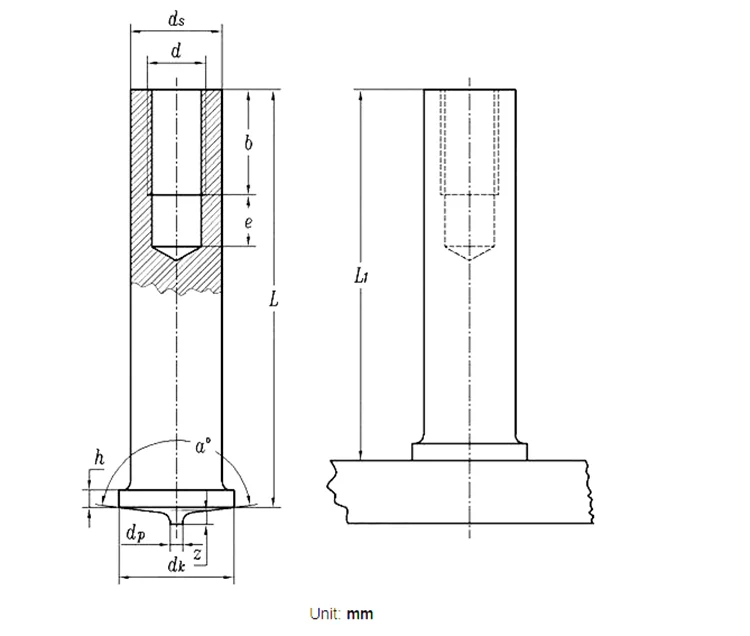 Iso 13918 Stainless Steel Cd Weld Stud Screws With Internal Female ...