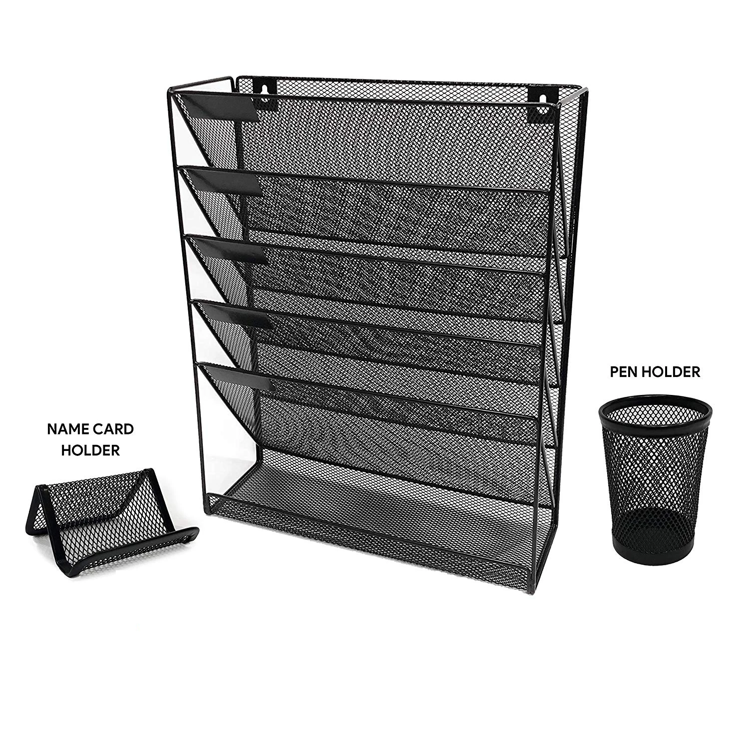 Wideny Office Supply 6 Tier Pocket Metal Wire Mesh Wall Mount Document ...