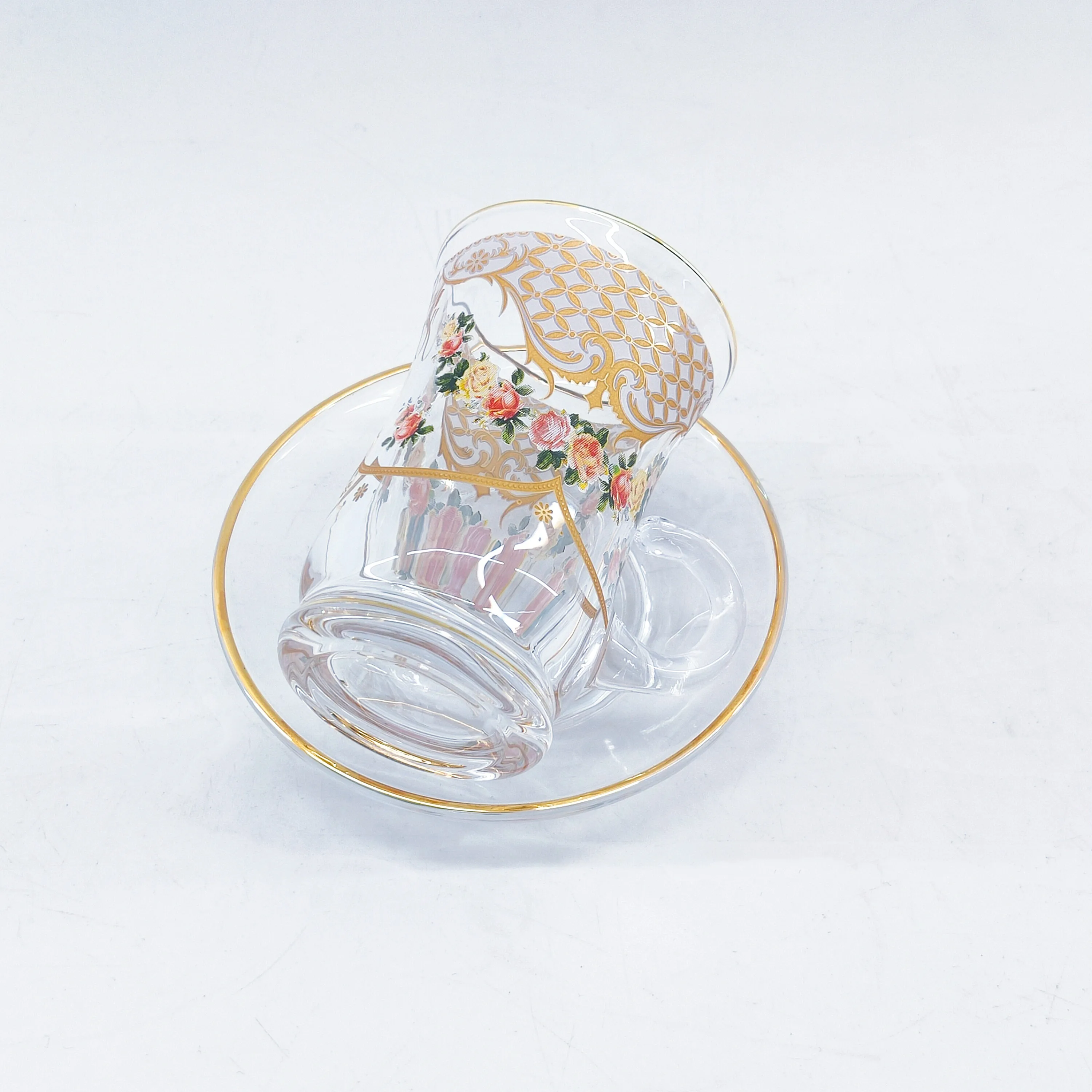 Luxury Arabic Ramadan Glass Coffee Tea Cup And Saucer Sets - Buy Tea ...