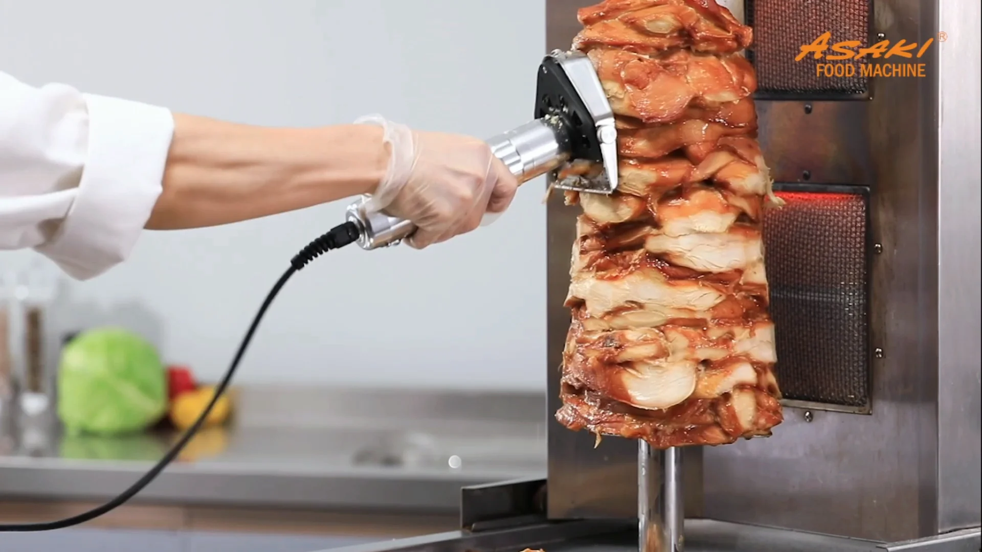 Asaki New Style Stainless Steel Electric Doner Cutter Turkey Shawarma ...