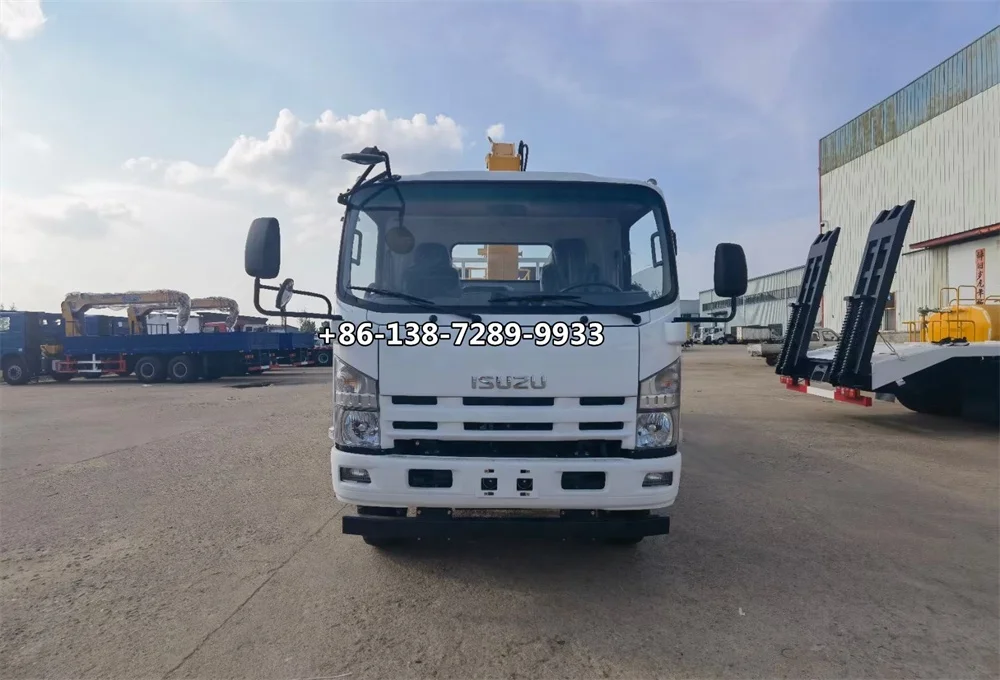 Japan 8t Flatbed Trailer With Crane 6wd 7m Box Length Flatbed Ladder ...