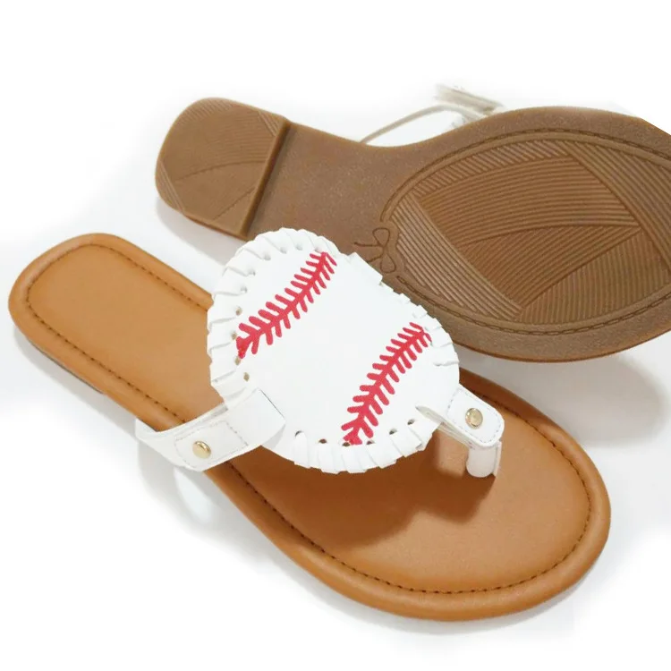 Hot Selling Fashionable Women Baseball Softball Flip Flops Summer Beach ...